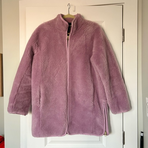 J. Crew | Jackets & Coats | J Crew Teddy Jacket Size S Mid Length Lilac ...